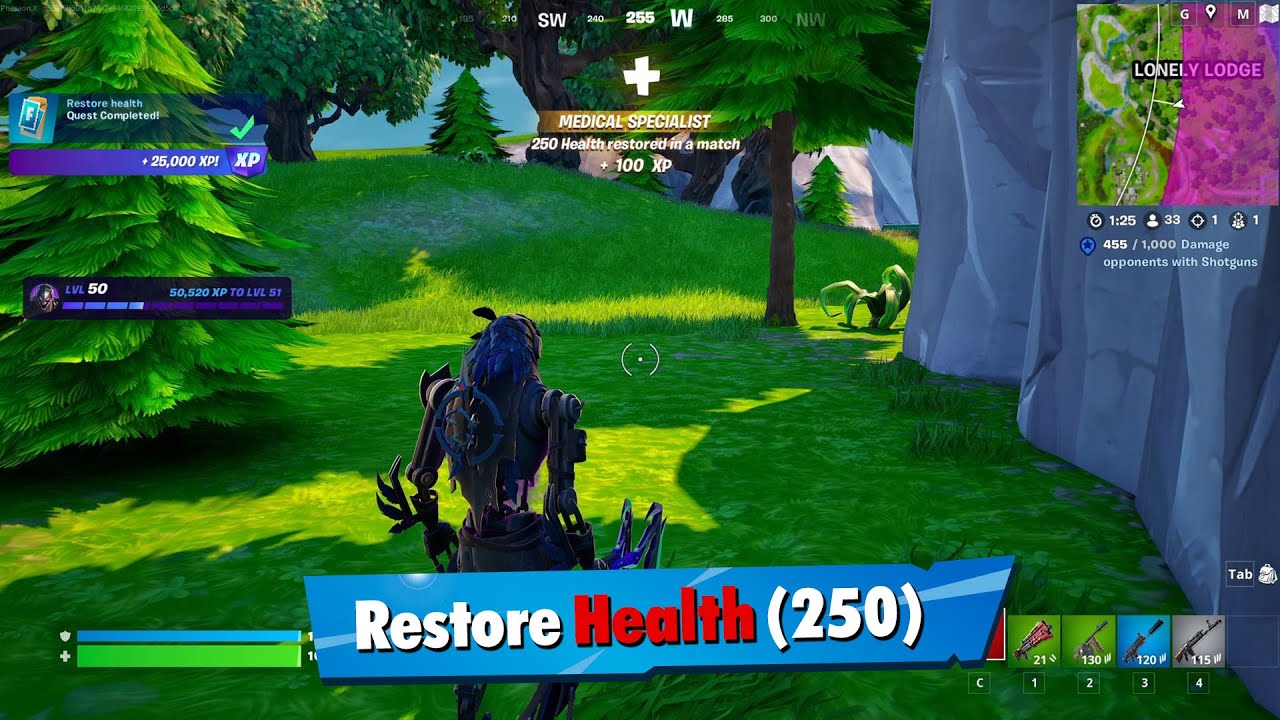 How to Restore Health Fortnite Quest - YouTube
