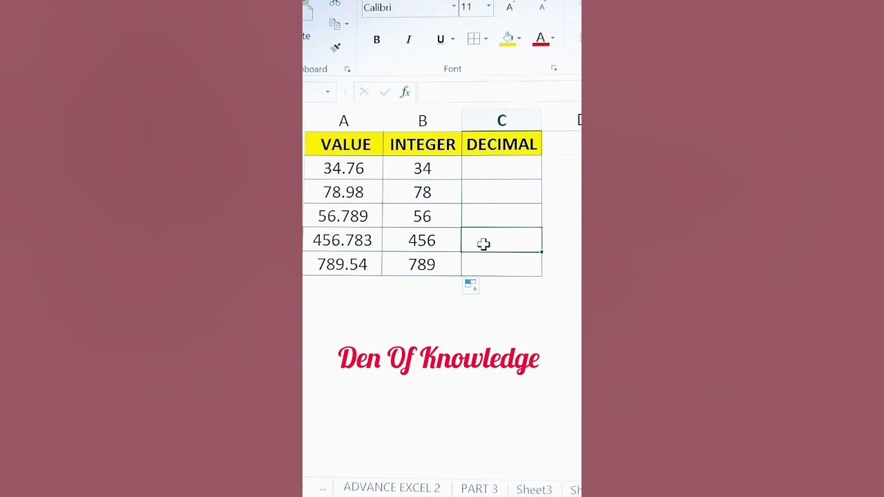How to get an integer & float Number using Commands #excel#exceltricks#exceltips#spreadsheet ...