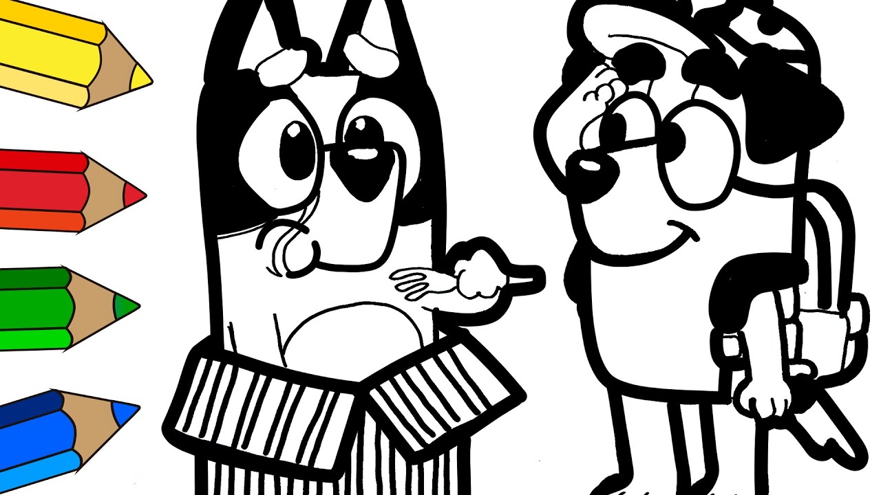 Drawing Bluey's Birthday Party Surprise and Bingo and Jack🥳How to Draw ...