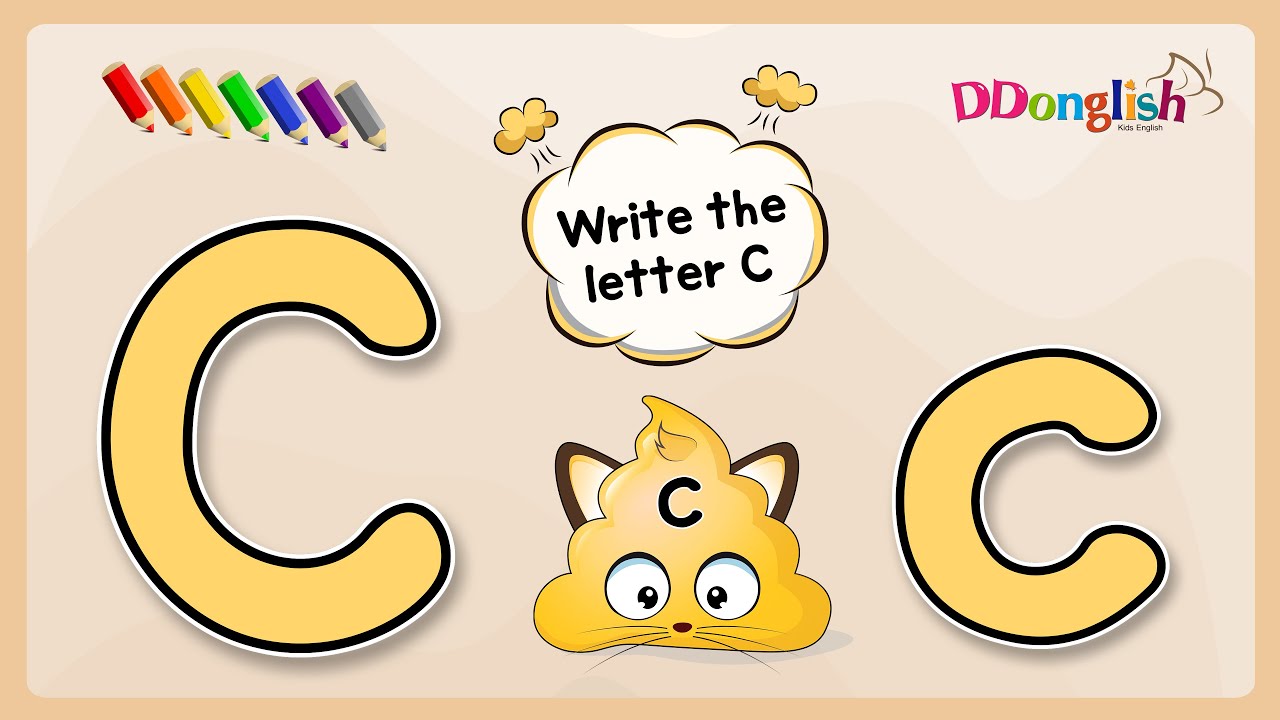 Learn to write the letter C with Cathy Cat | Alphabet writing practice ...