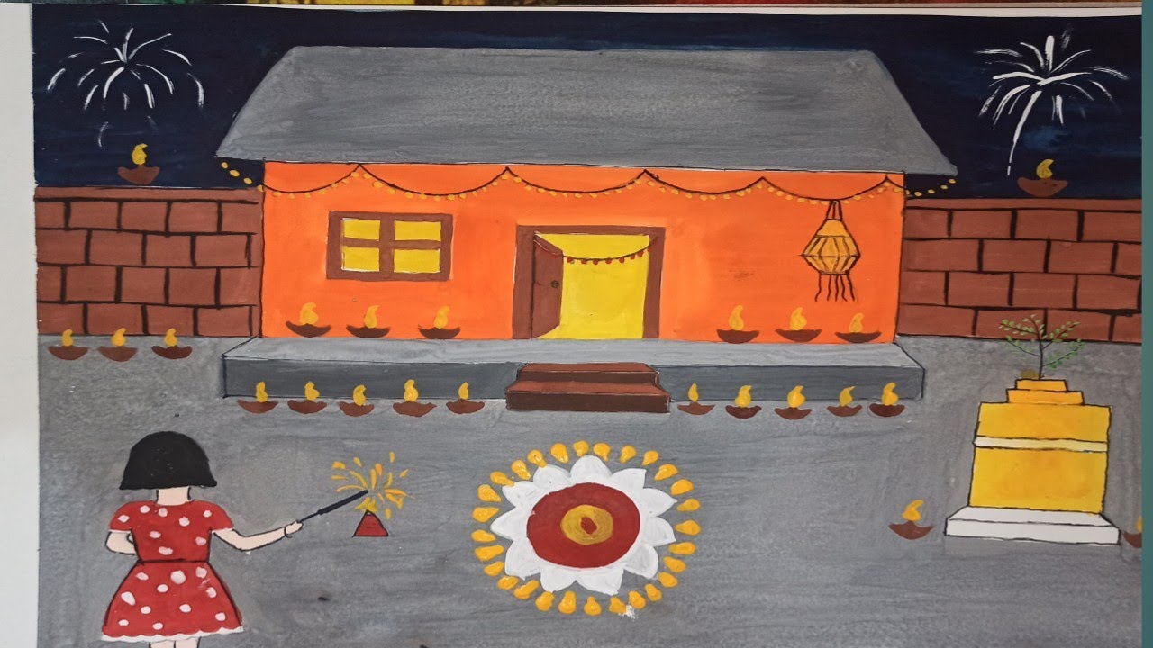 How to draw diwali drawing/easy diwali drawing/diwali drawing.#drawing# ...