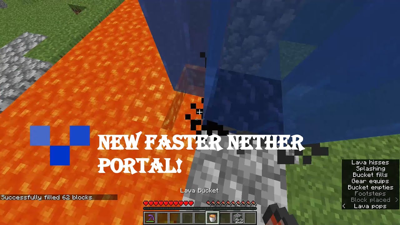 Faster lava pool nether portal - YouTube