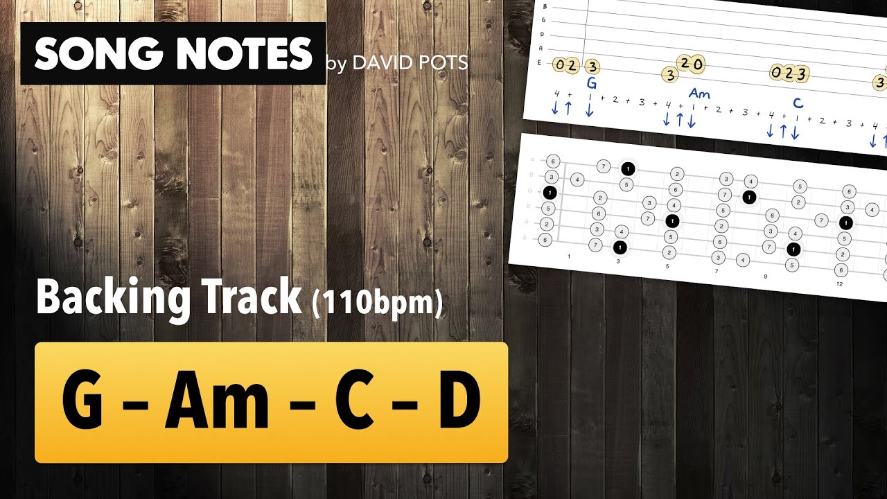 [Backing Track] G-Am-C-D @ 110bpm (G-major, Pentatonic, etc) - YouTube