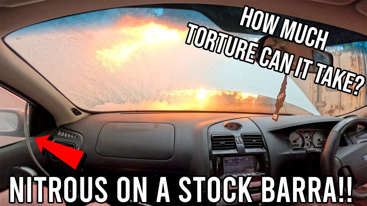 Nitrous Experiment: Huge Shot on a Stock Barra = Burnouts, Explosions ...