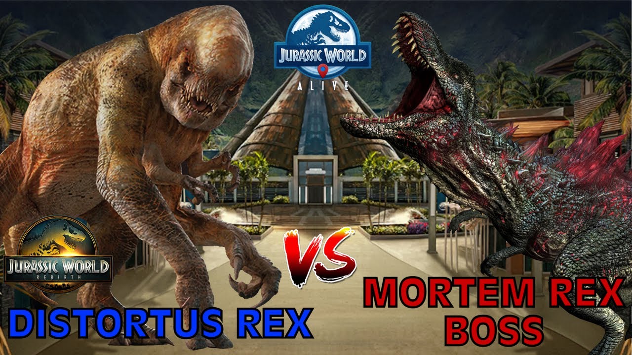 Distortus Rex vs Mortem Rex Boss - Jurassic World Alive - YouTube