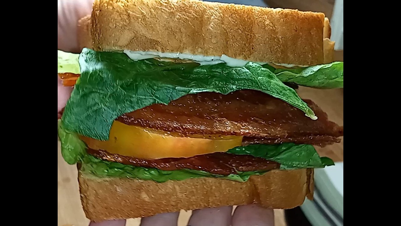 BLT (w/ the first ripe tomato from my garden this year). #bltsandwich # ...