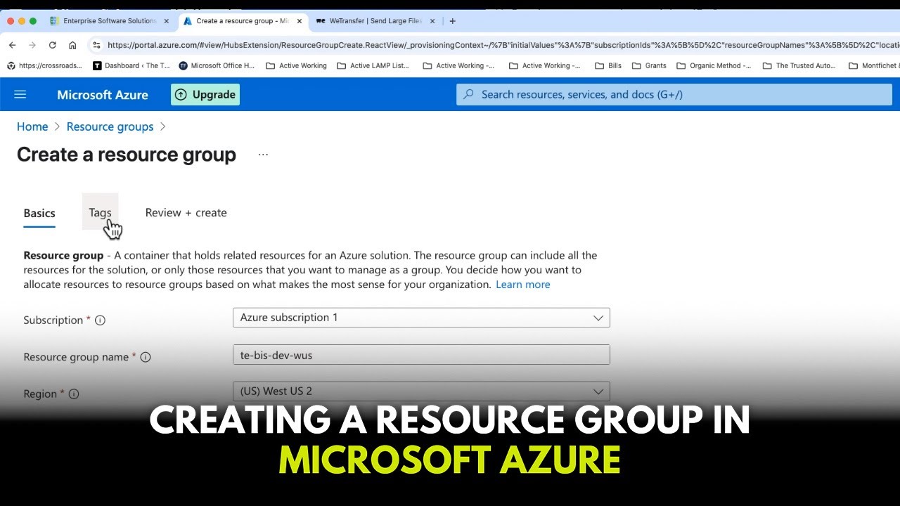Creating a Resource Group in Microsoft Azure - YouTube