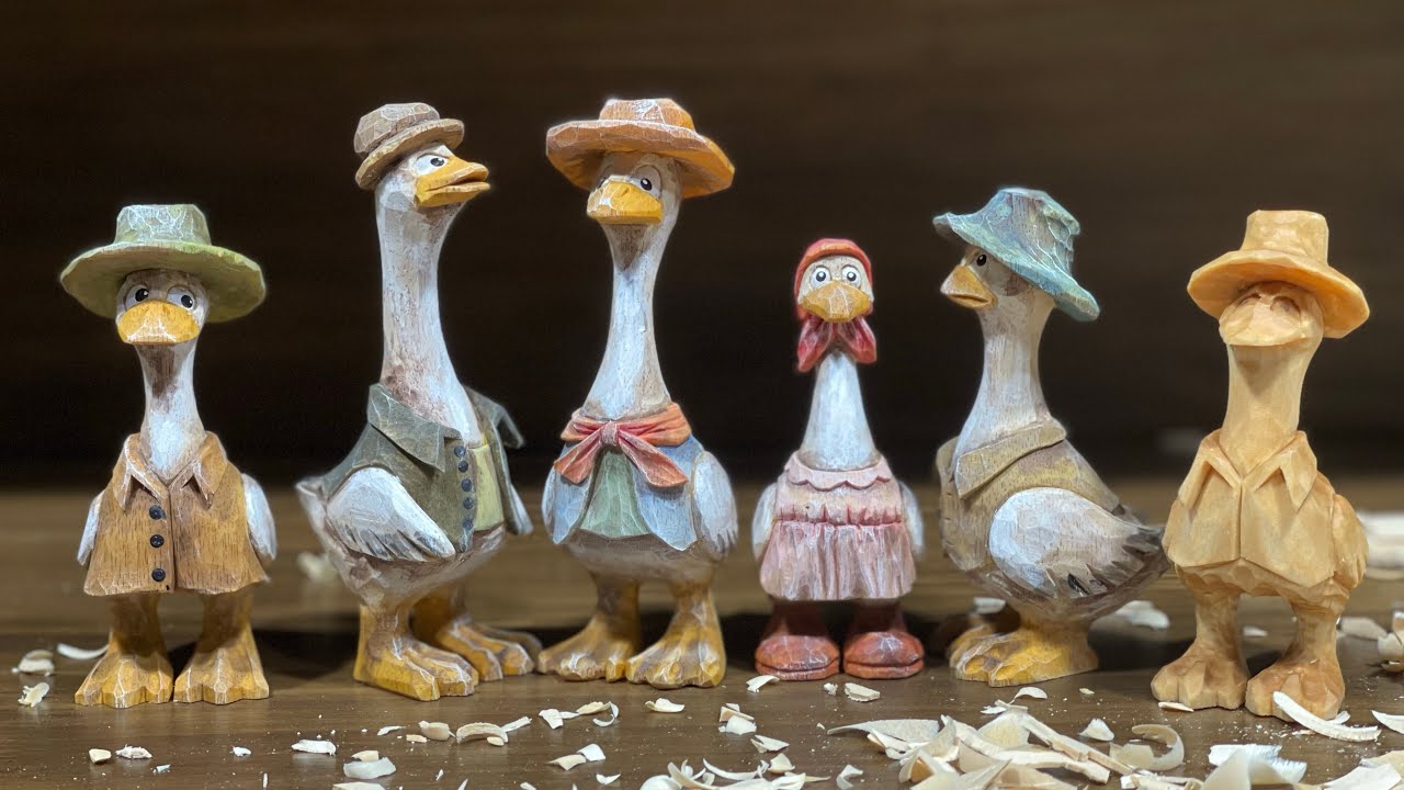 [우드카빙]목각인형 조각하기-오리 Woodcarving-Carve a Duck - YouTube