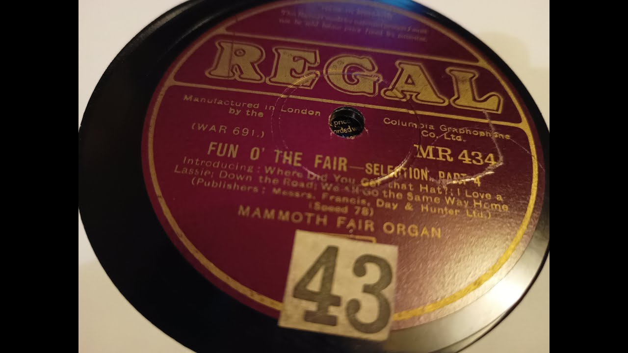 Fun O' The Fair Selection Part 4 - Mammoth Fair Organ - 78rpm - YouTube