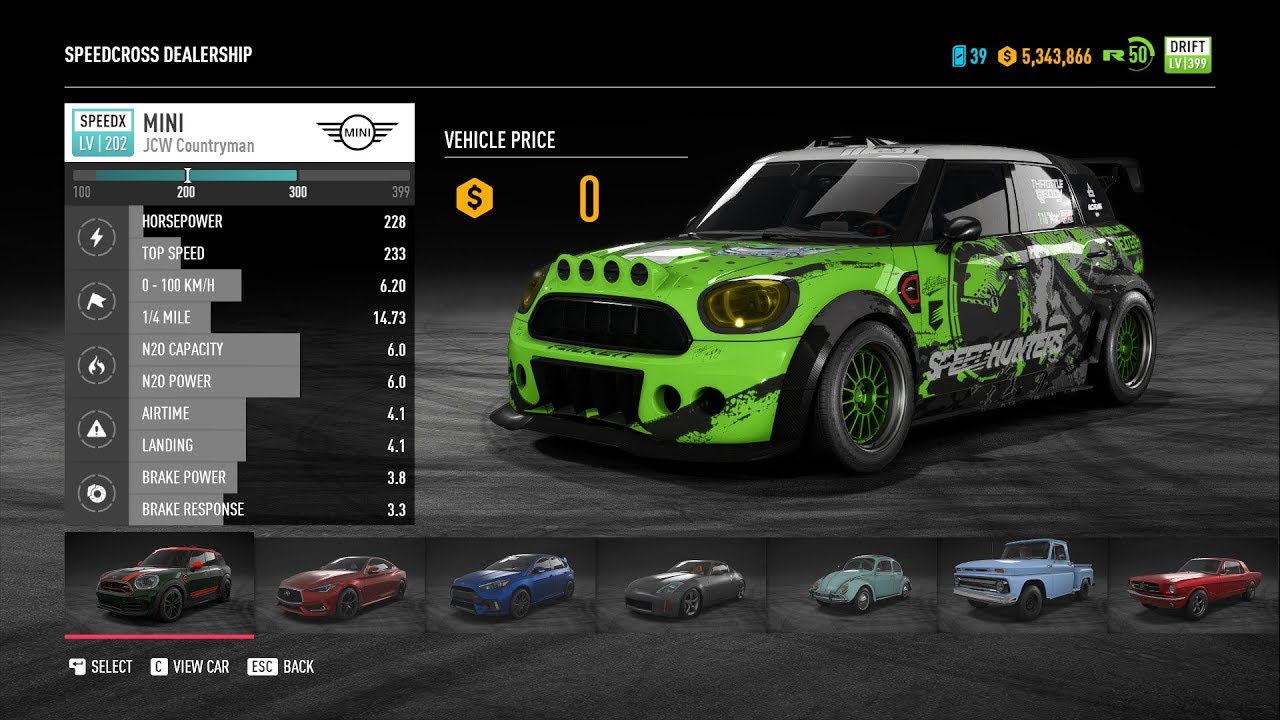NFS VN - NFS PayBack : Dealership - SpeedCross : Mini JCW Countryman ...