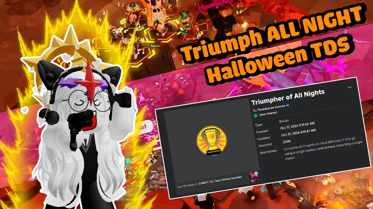 TRIUMPH ALL NIGHT on TDS Halloween event | Roblox TDS - YouTube