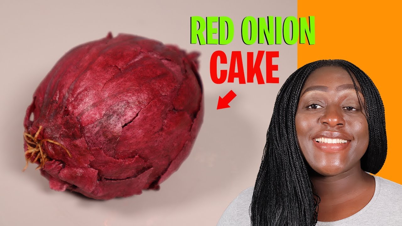 How I made a CAKE that looks just like an ONION| Realistic Red ONION ...