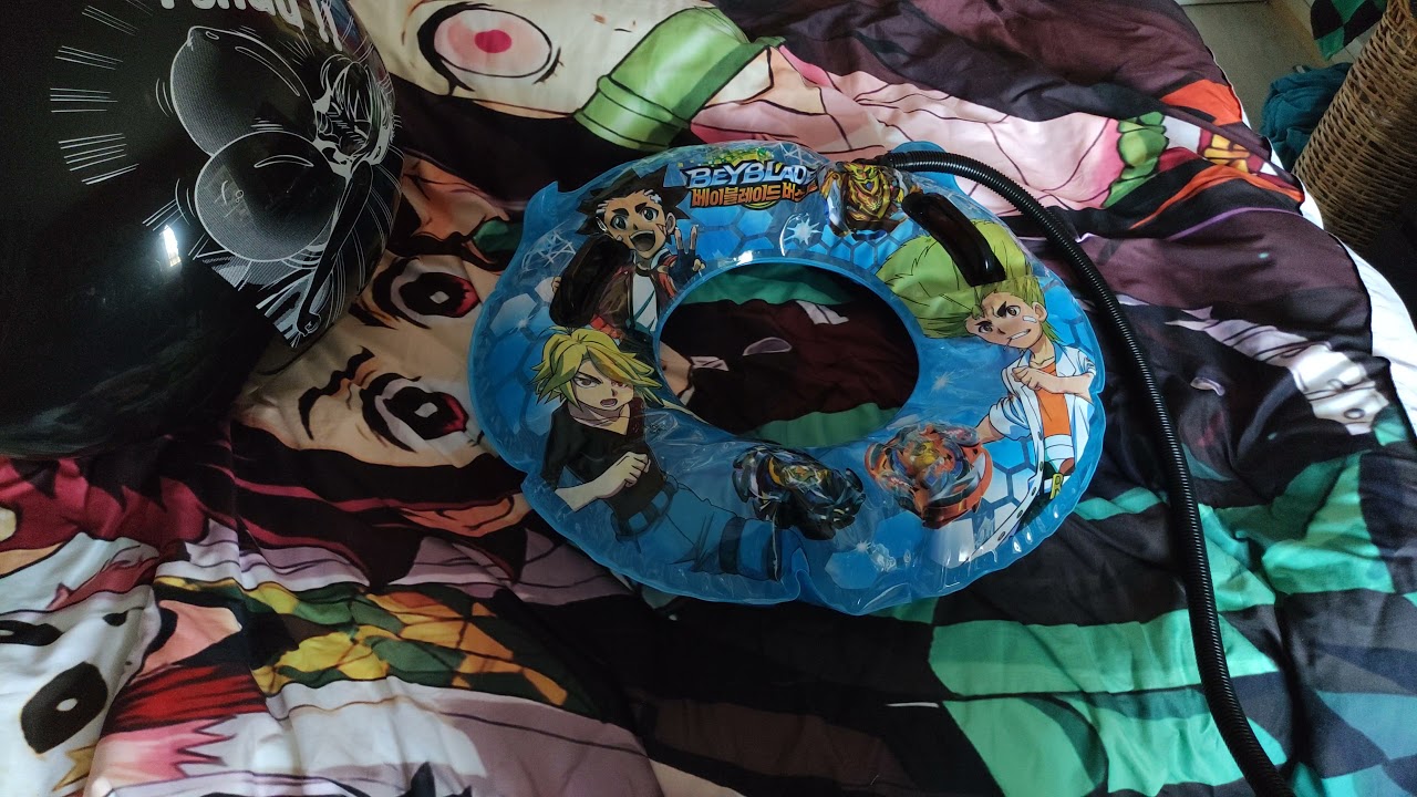 Beyblade Burst Turbo 70cm swimming ring pump inflation - YouTube
