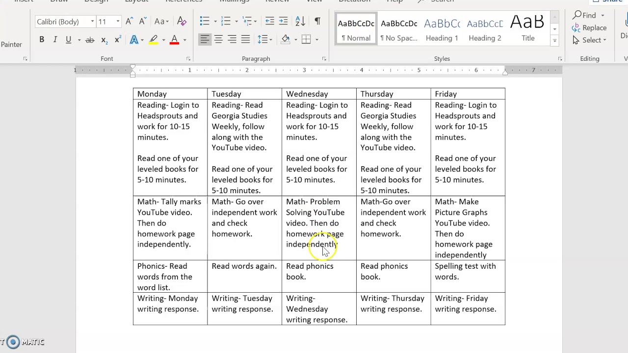 Lesson plan 1 - YouTube