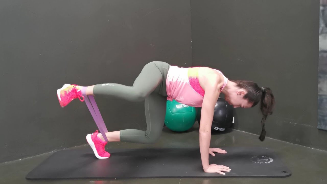 Banded tabletop hip abduction - YouTube