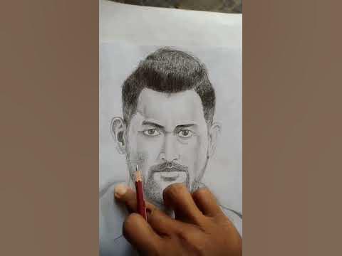 Ms Dhoni pencil sketch - YouTube