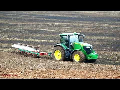 Ploughing with John Deere 7280R and Eight-Furrow Kverneland. - YouTube