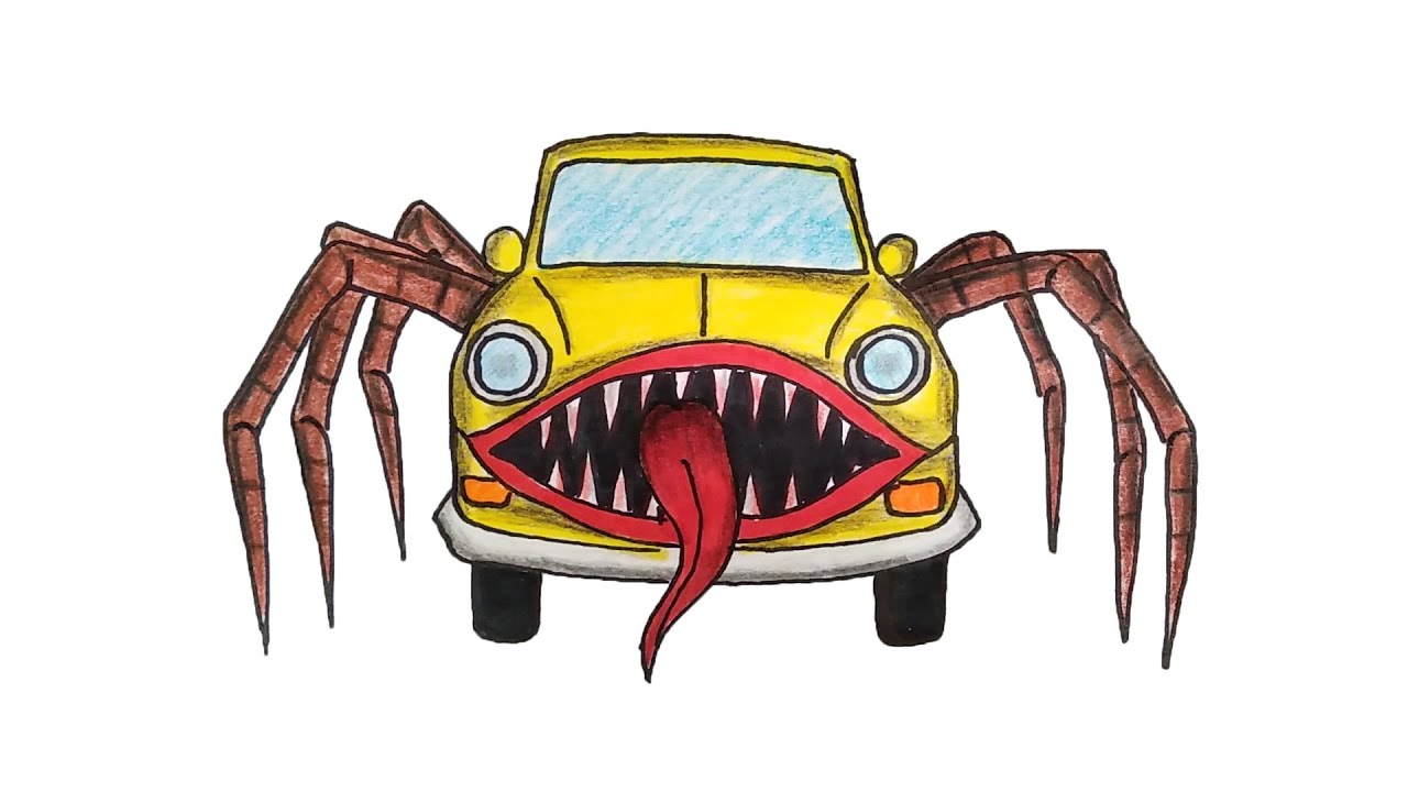 Drawing the EATER CAR step by step - YouTube