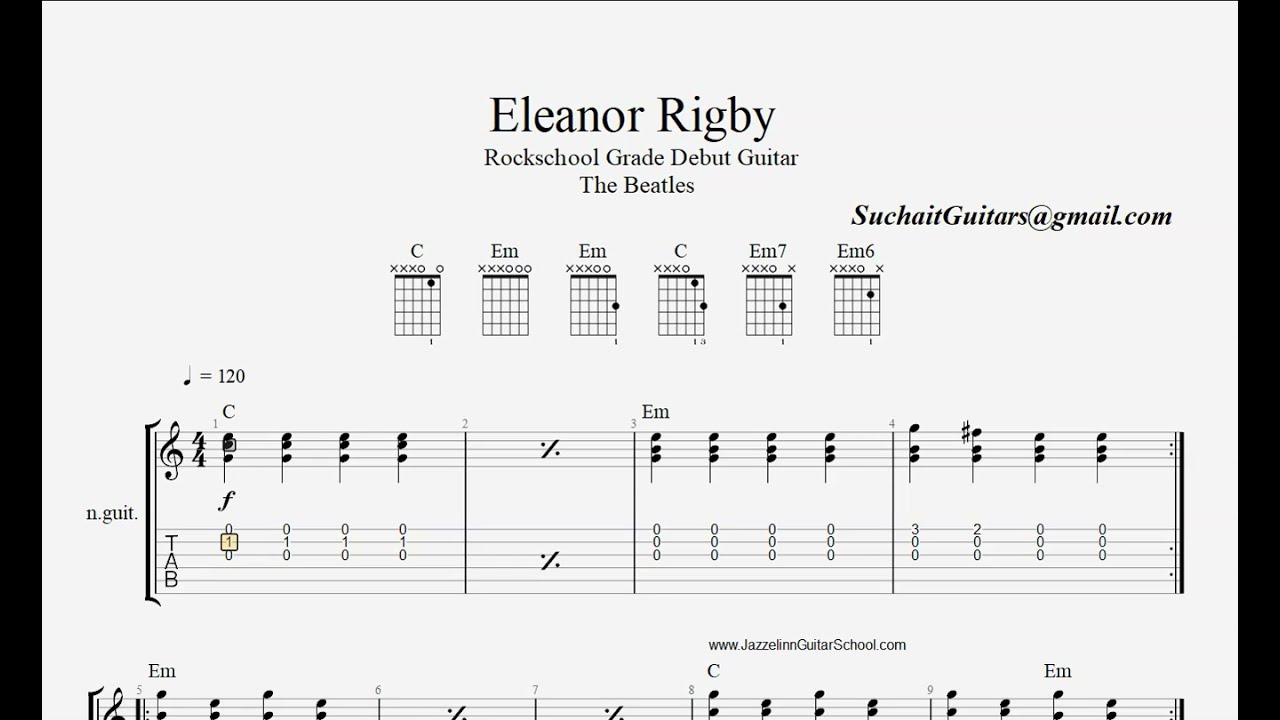 Eleanor Rigby Guitar Chords