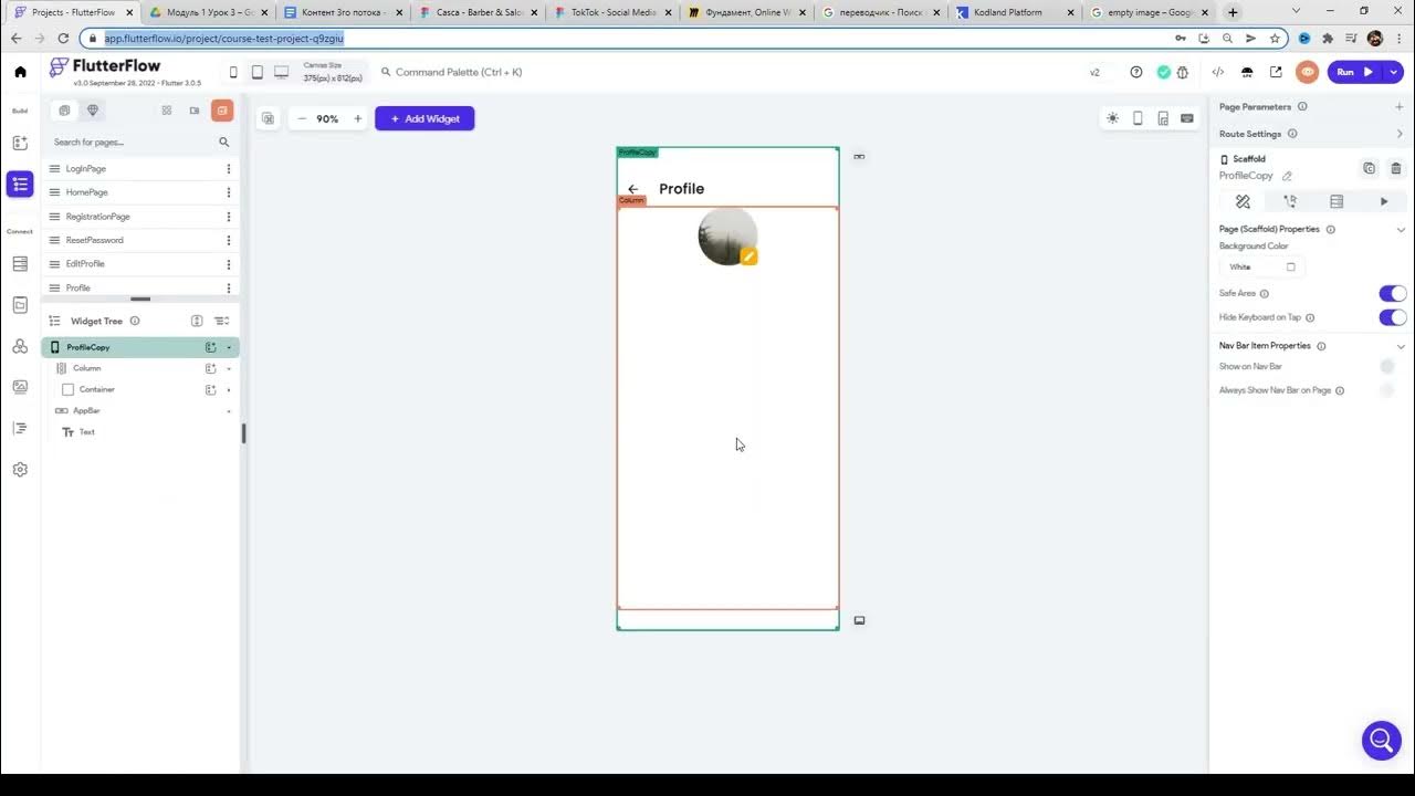 Introduction to Flutter Flow M1 (4) : UI OF PROFILE PAGE - YouTube