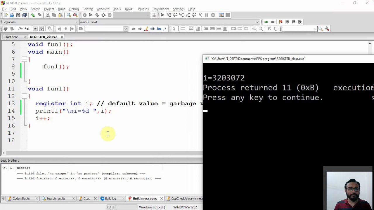 register storage class of programming in C - YouTube