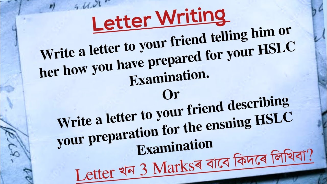 Write a letter describing your preparation for the ensuing HSLC ...