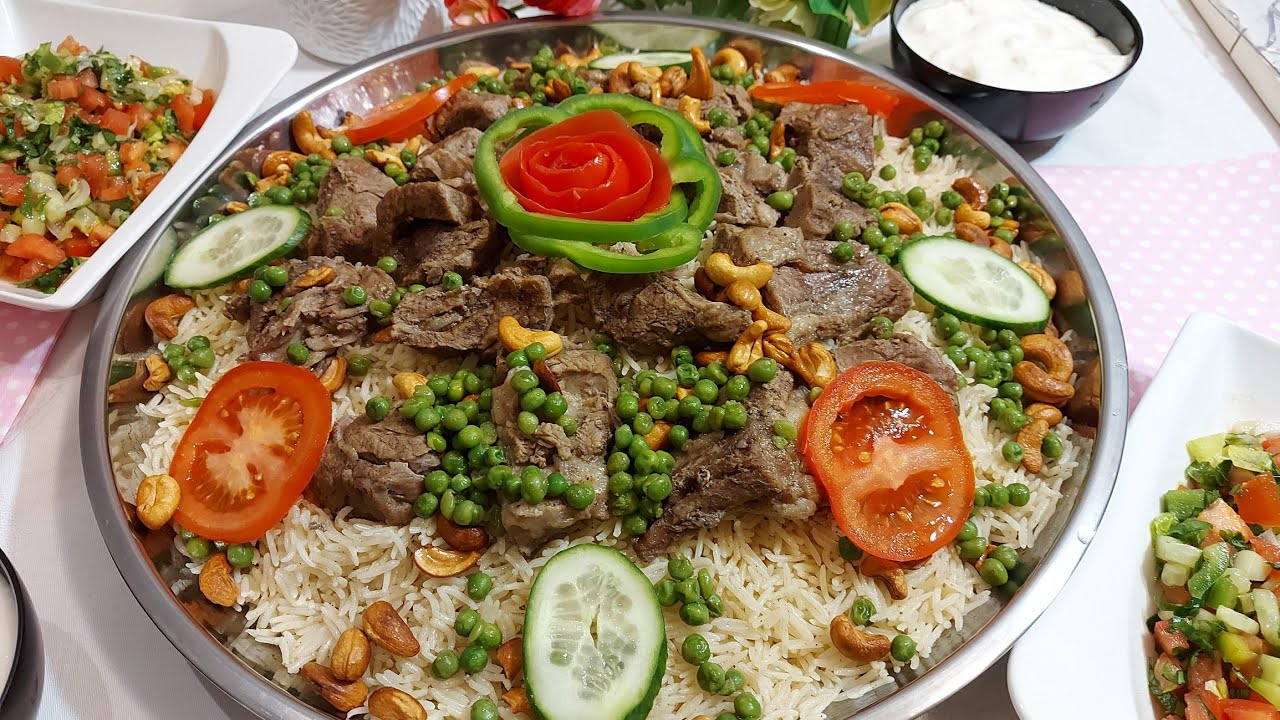منسف "الاوزي" الحوراني (الاوزي السوري)😍😍 @Syrian Ozi rice dish مليحي ...
