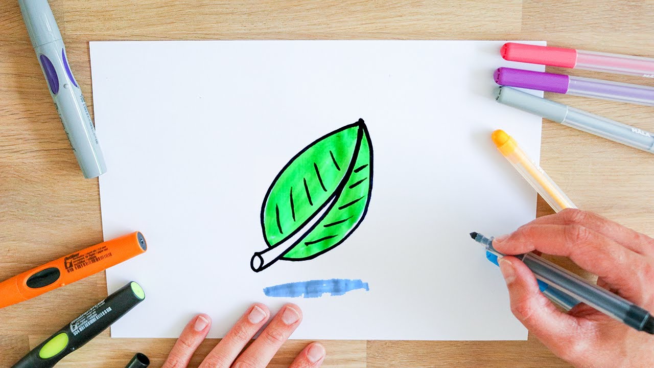 Hoe teken je een Blad, stap voor stap - YouTube