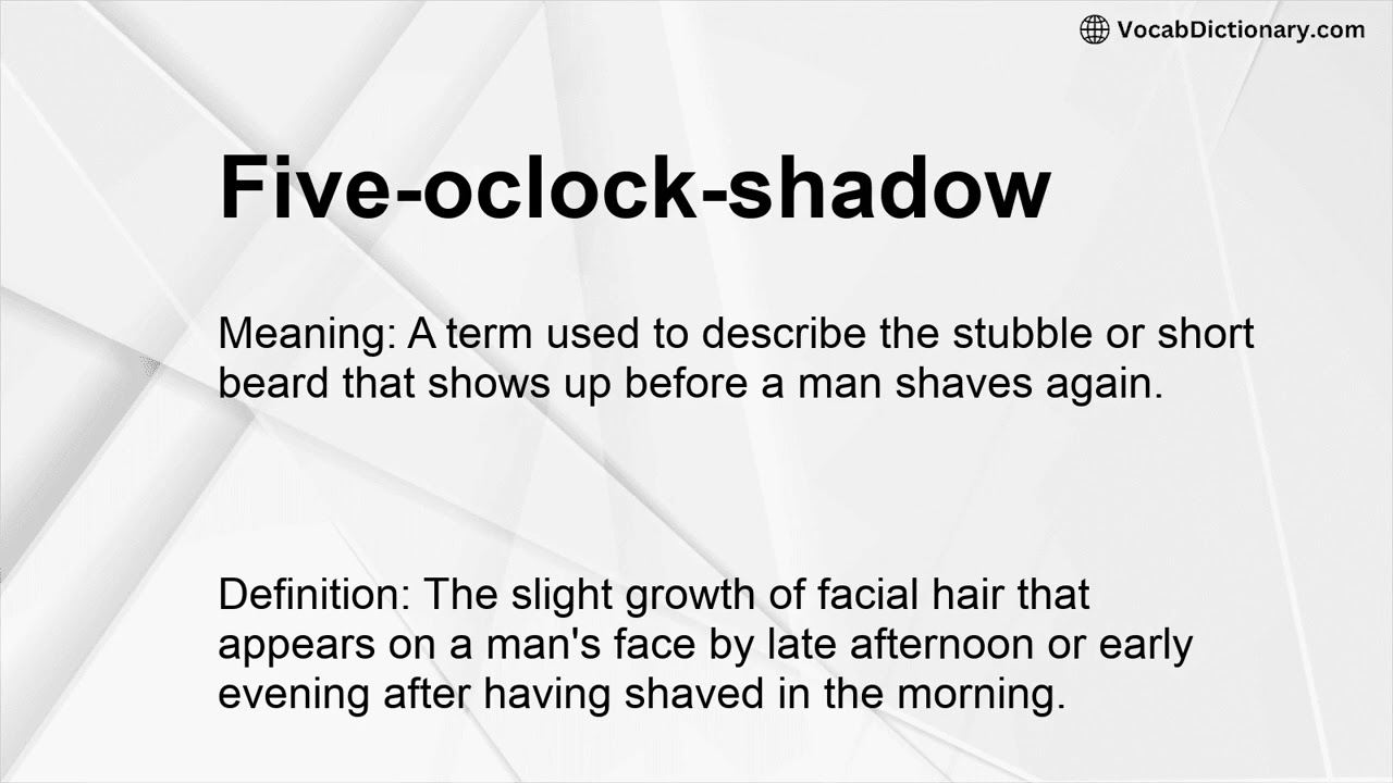 Five oclock shadow Meaning YouTube Five oclock shadow Meaning YouTube