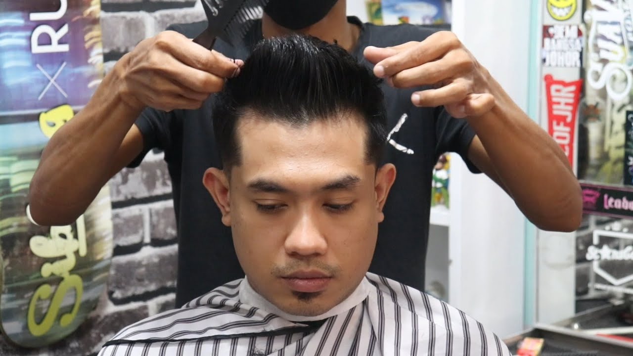 ASMR BARBER, Men's haircut textured Modern Mullet, potongan rambut pria ...