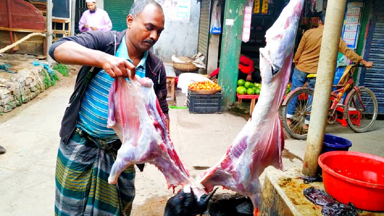 How To Cut Goat || Goat Cut || Excellent Goat Cutting Skill Goat Video ...