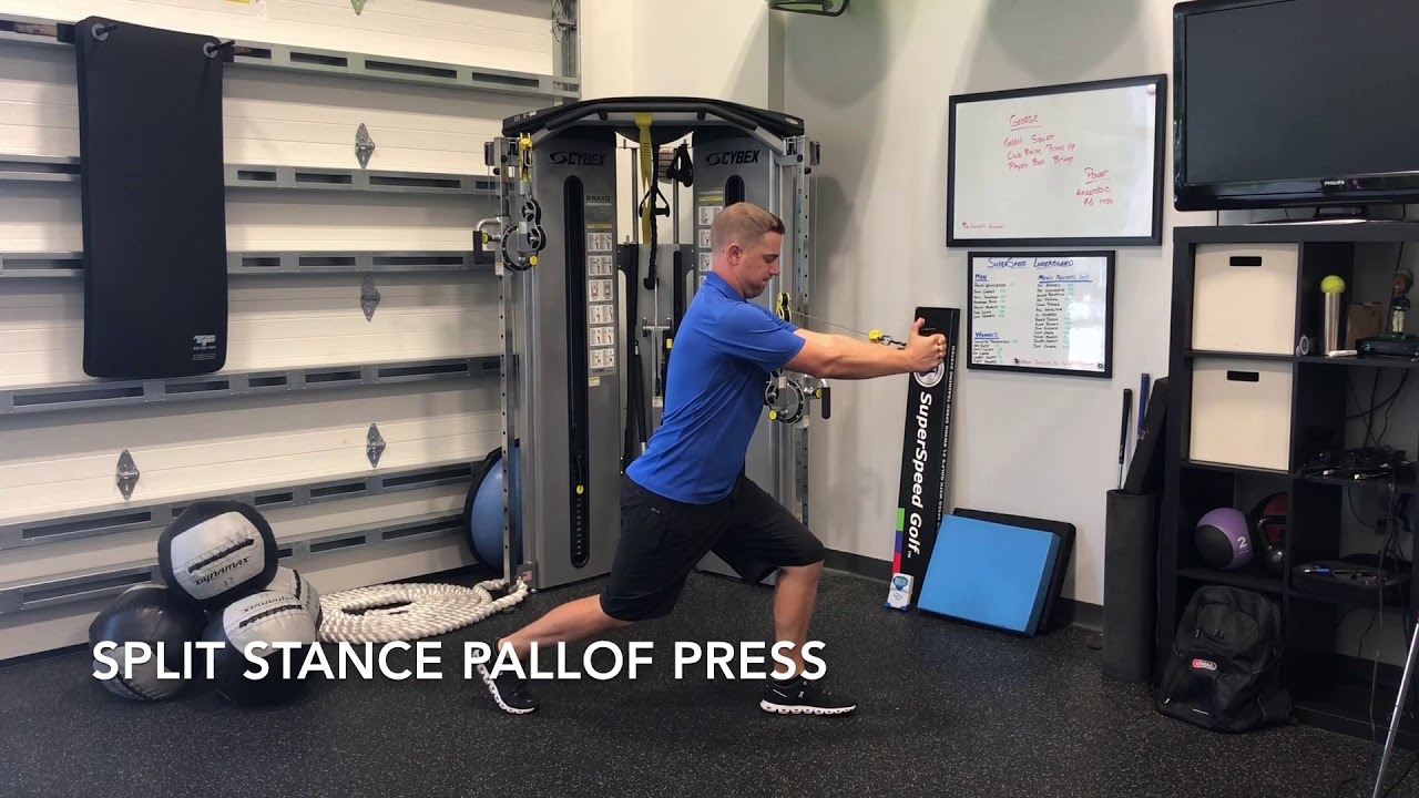 SPLIT STANCE PALLOF PRESS - YouTube