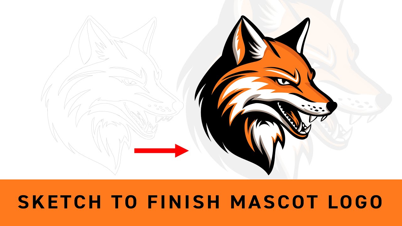 From Wild Sketch to Fearless Fox Mascot Logo Transformation using Adobe ...