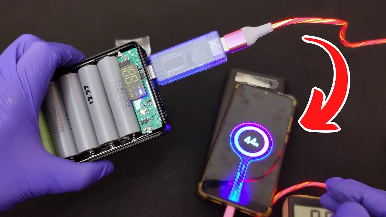 Power Bank Case for removable batteries 18650 x 8. QC3.0 Quick Charge ...