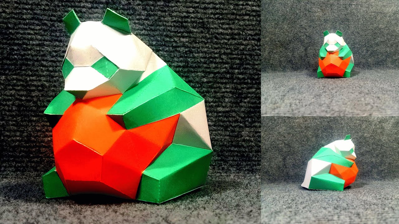 How to Make a Polygon Papercraft(panda) - Step by Step Tutorial - YouTube