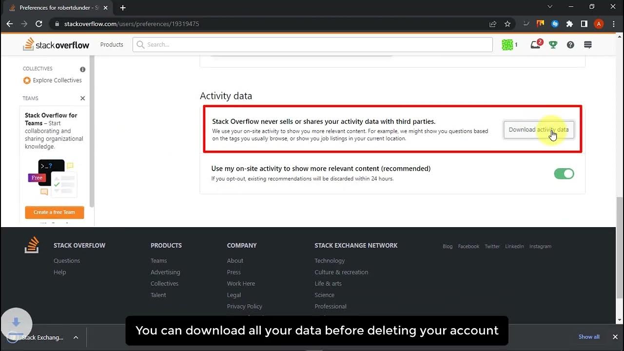 How To Delete Stack Overflow Account Permanently - YouTube