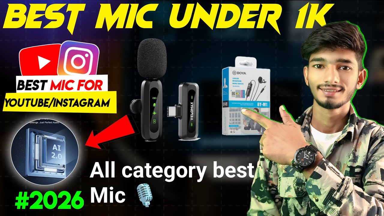 🔥Best Mic Under ₹1000 in India 🎙️ | Wireless & Wired Mic for YouTube ...