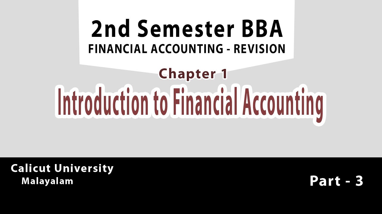 2nd Sem BBA - Financial Accounting Revision - Chapter 1 - Part 3 - YouTube