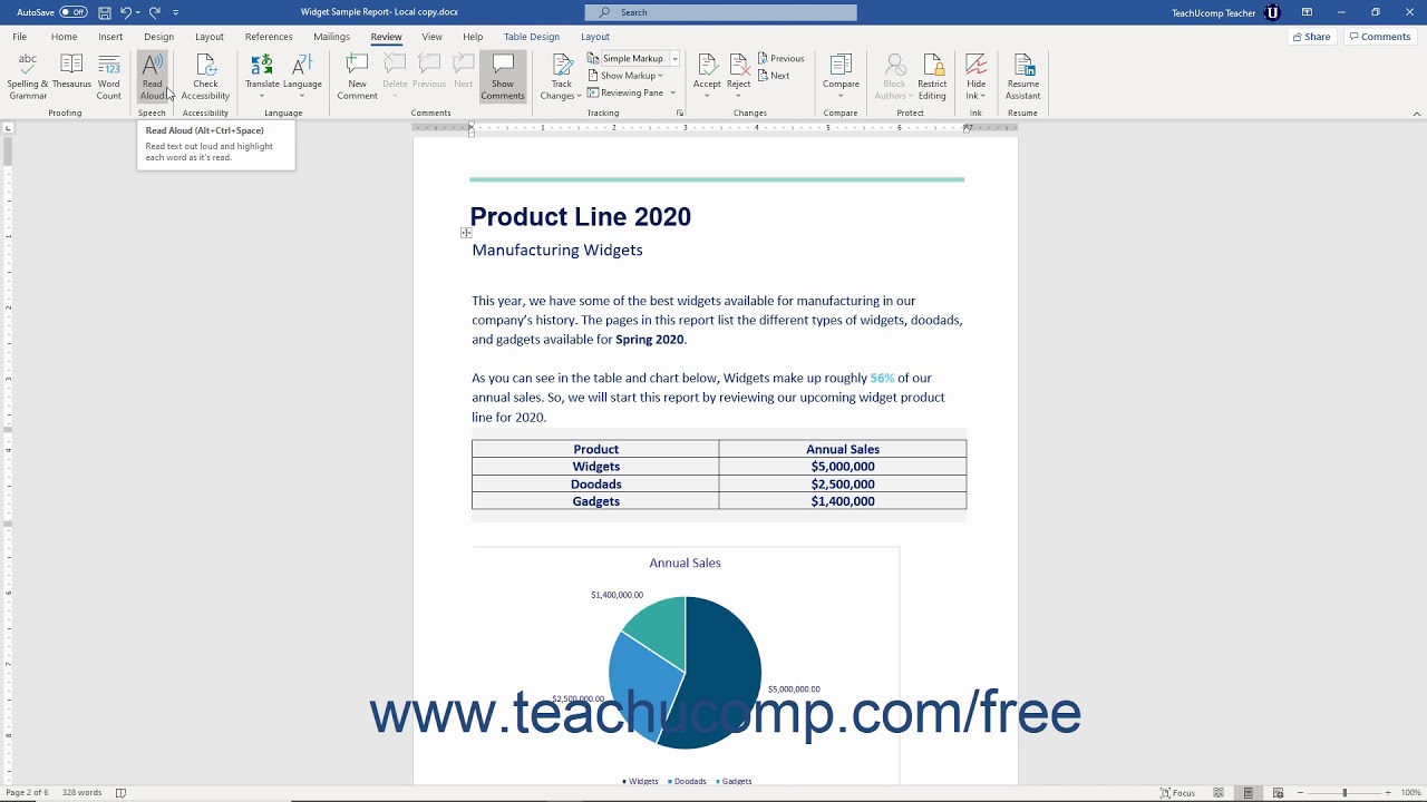 Word 2019 and 365 Tutorial Read Aloud in Word Microsoft Training - YouTube