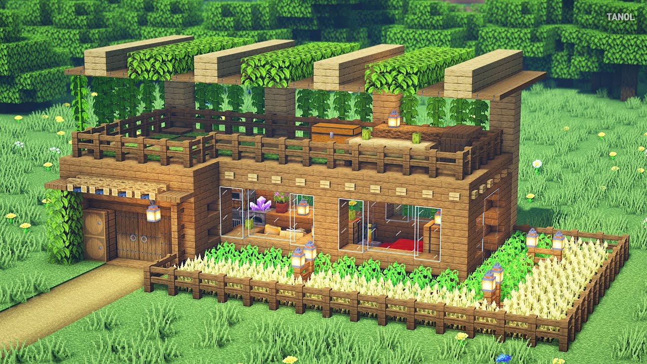 ⚒️ Minecraft | How To Build a Cute Wooden Modern House - YouTube