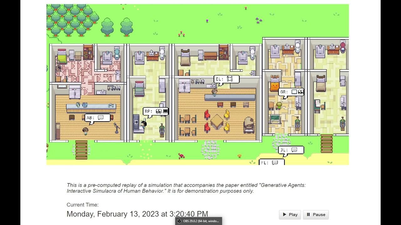 Generative Agents Interactive Simulacra Of Human Behavior Web Sim Replay Youtube