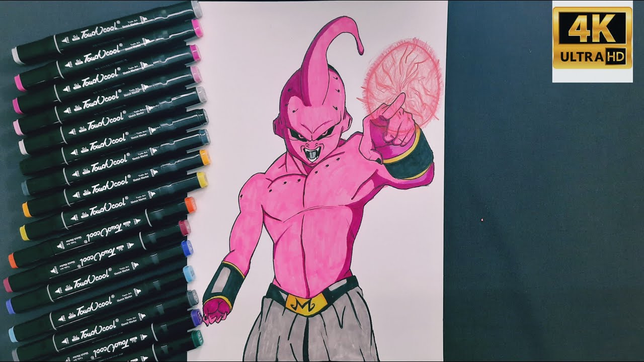 Drawing Kid Buu | Dragon Ball Z | 4K - YouTube