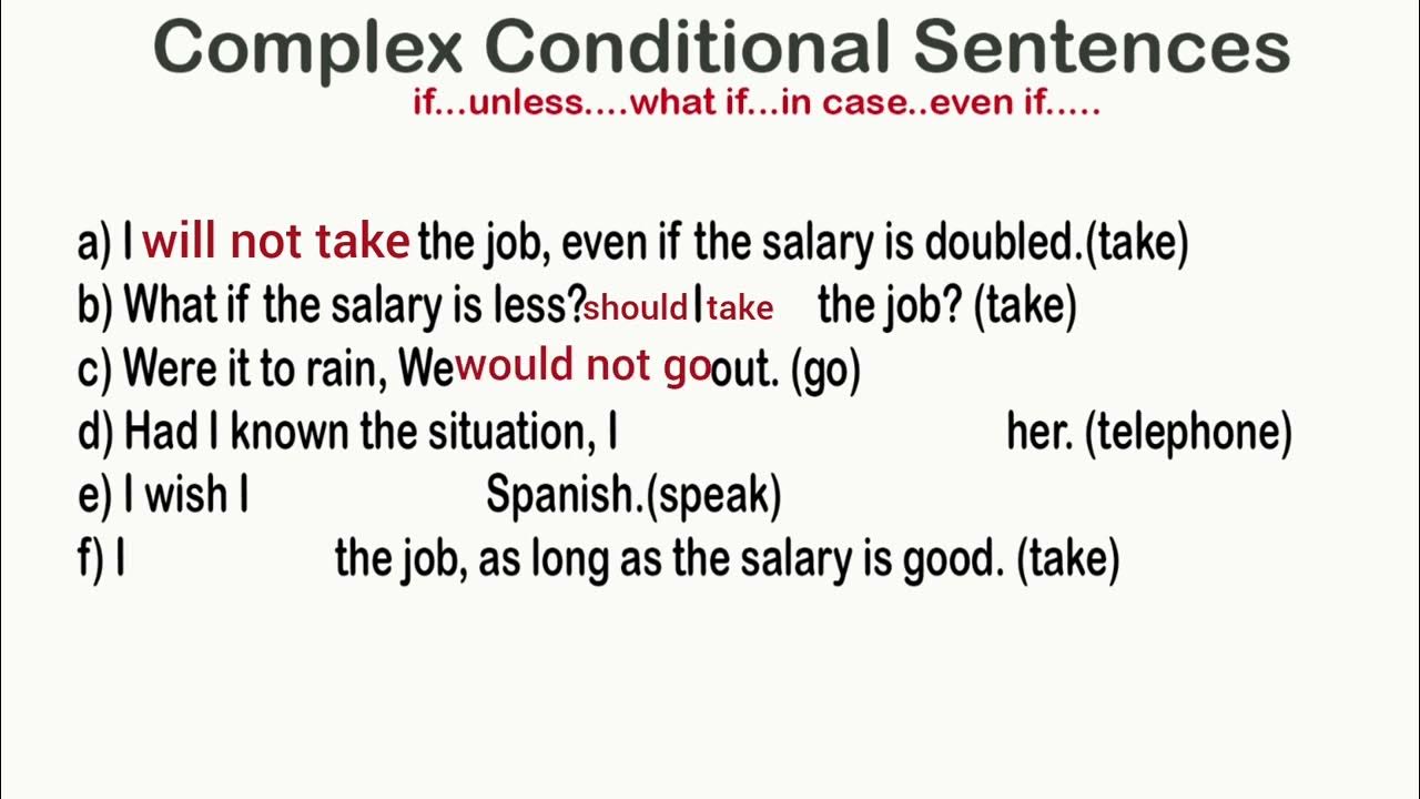 Complex Conditional Sentences:what if, even if etc. | Functional English Grammar| Learn ...