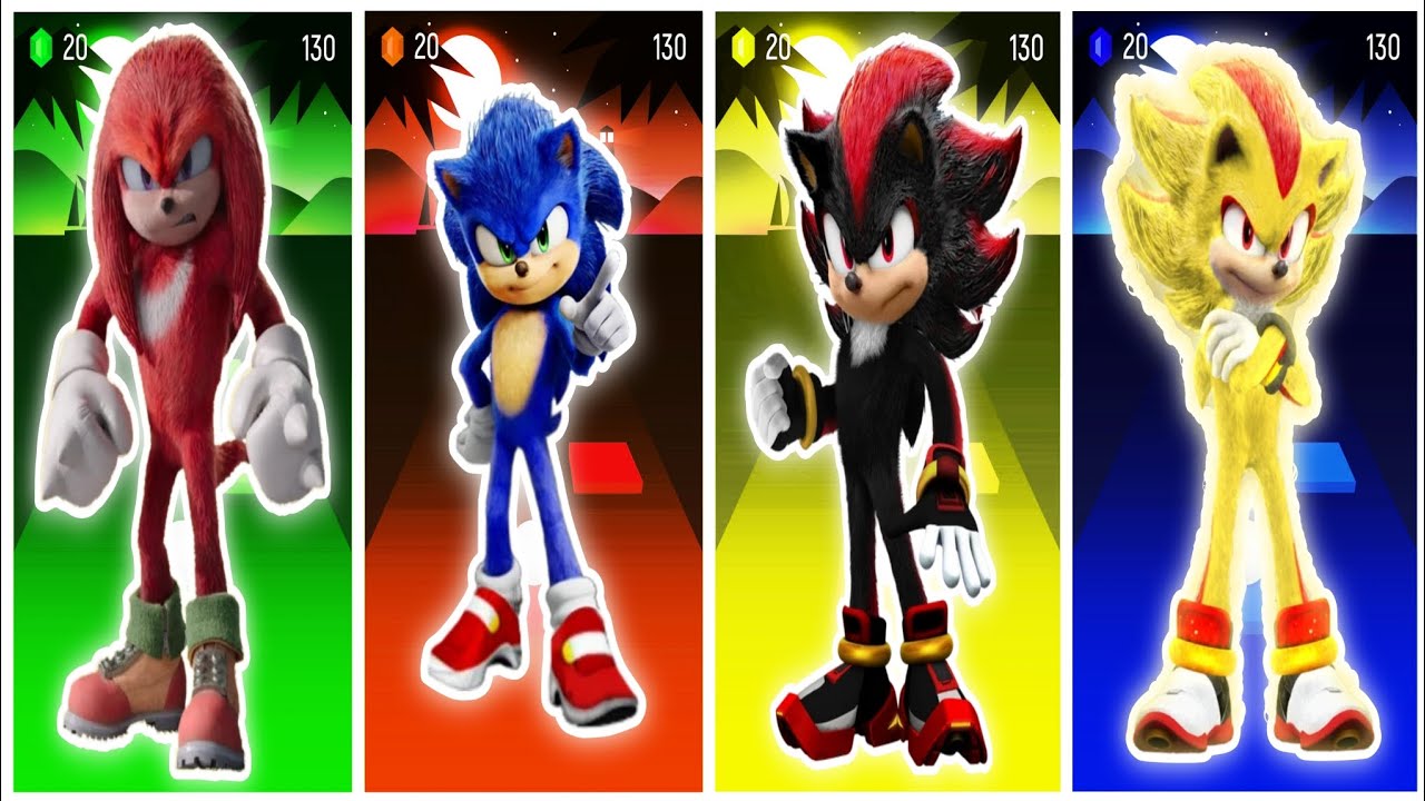 Tiles Hop | Shadow The Hedgehog 🆚 super Sonic 🆚 Knuckles The Echidna 🆚 ...