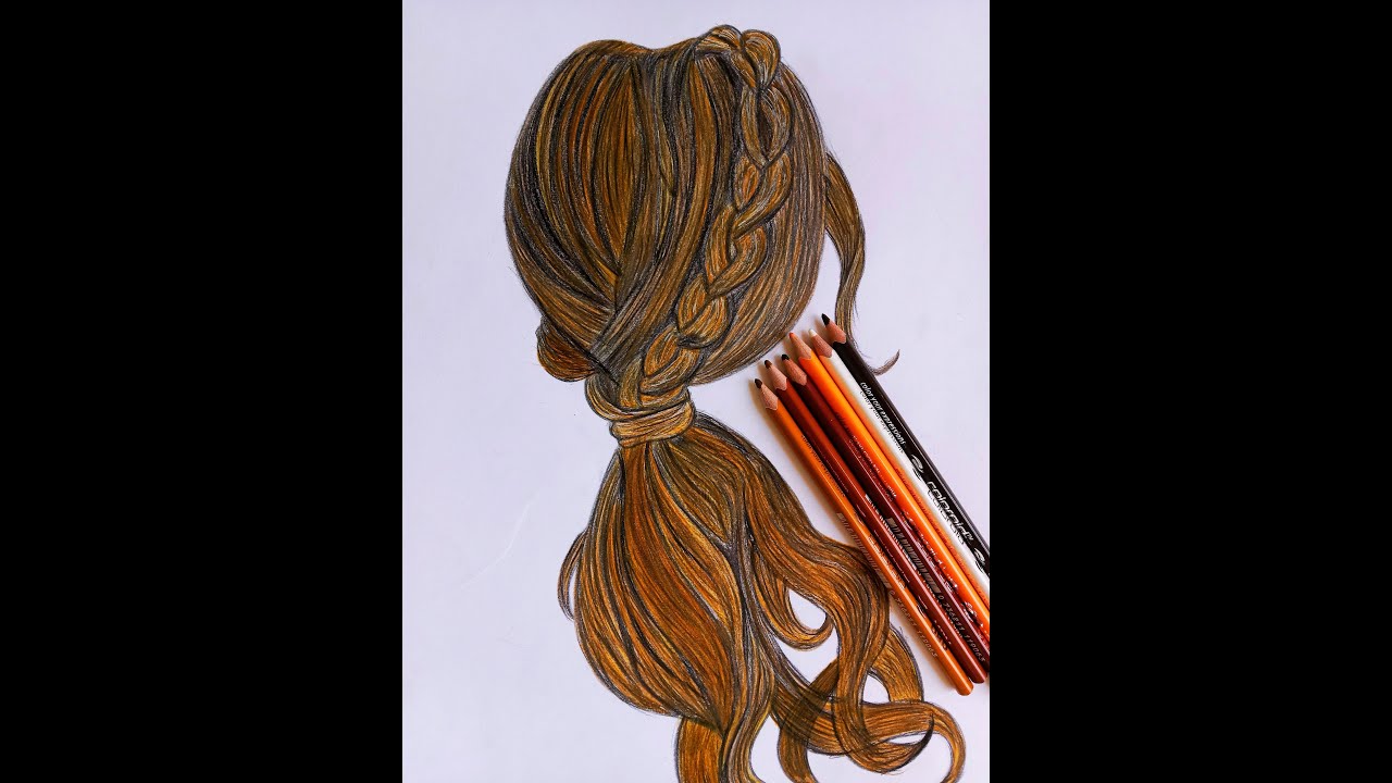 How to Draw Realistic Hair Using Colored Pencils - YouTube