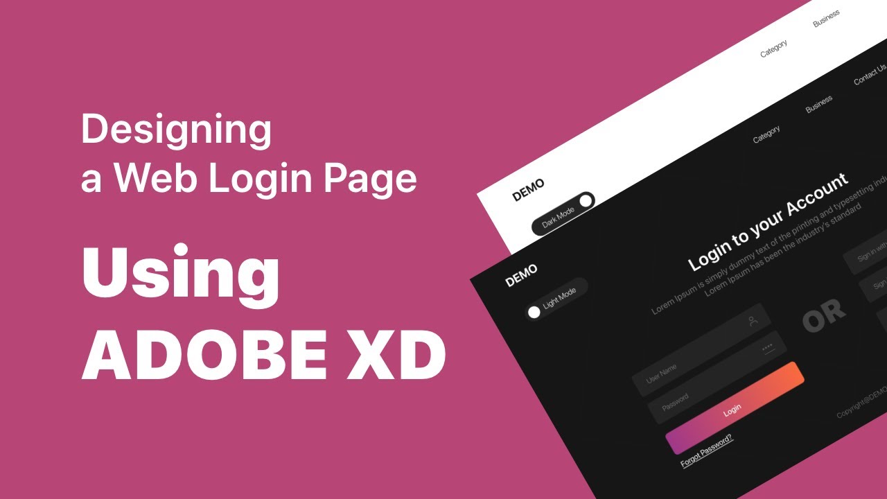 Designing a Web Login Using Adobe XD - YouTube