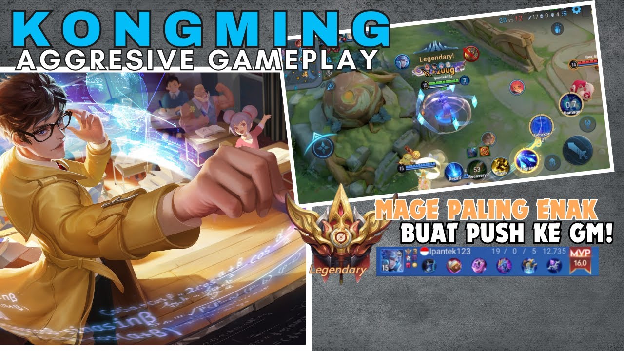 PERFECT GAMEPLAY KONGMING !! KONGMING MIDLANER SE OVER POWER INI ...