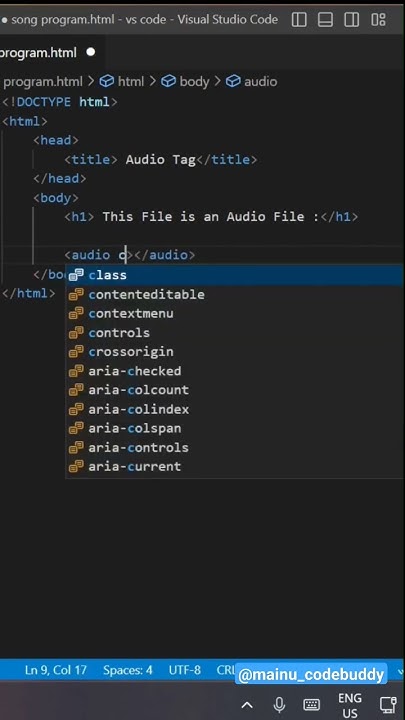 Audio tag in html. #developer #coder #computerprogrammer #2023shorts #developer . - YouTube
