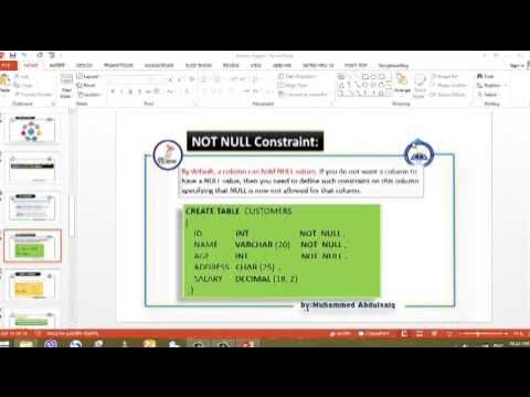 18 SQL CONSTRAINT NOT NULL CONSTRAINTSQL SERVER KURDISH TUTORIALS - YouTube