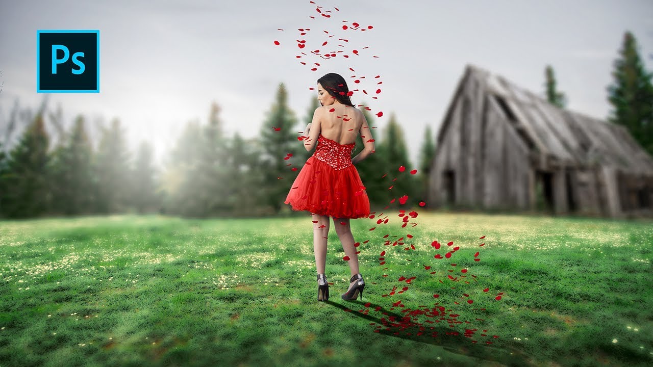 Photoshop Tutorial Manipulation Falling Petals - YouTube